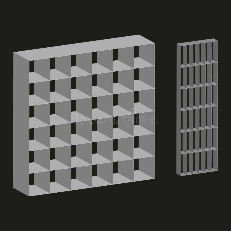 3D Mesh Grid. Isometric Vector Blocks. Volumetric Square Layout. Modern ...