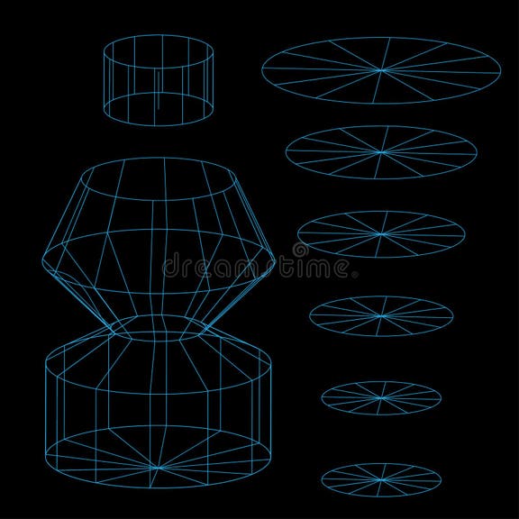 3D Mesh Grid, Net Wire Frame, Vector Lines Illustration. 3D Wireframe or Geometric Network in ...