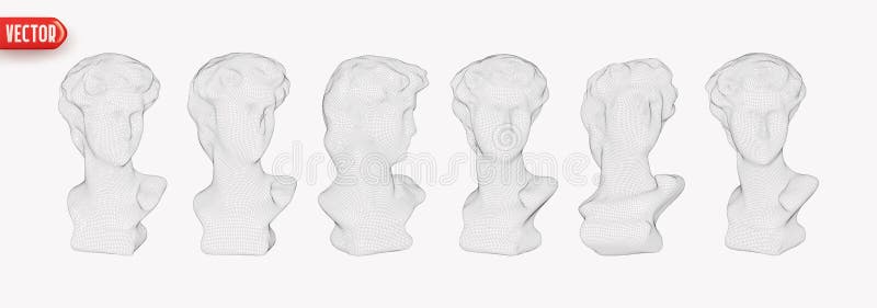 3d Mesh Statue of the Head of David. David Sculpture. Realistic 3d ...