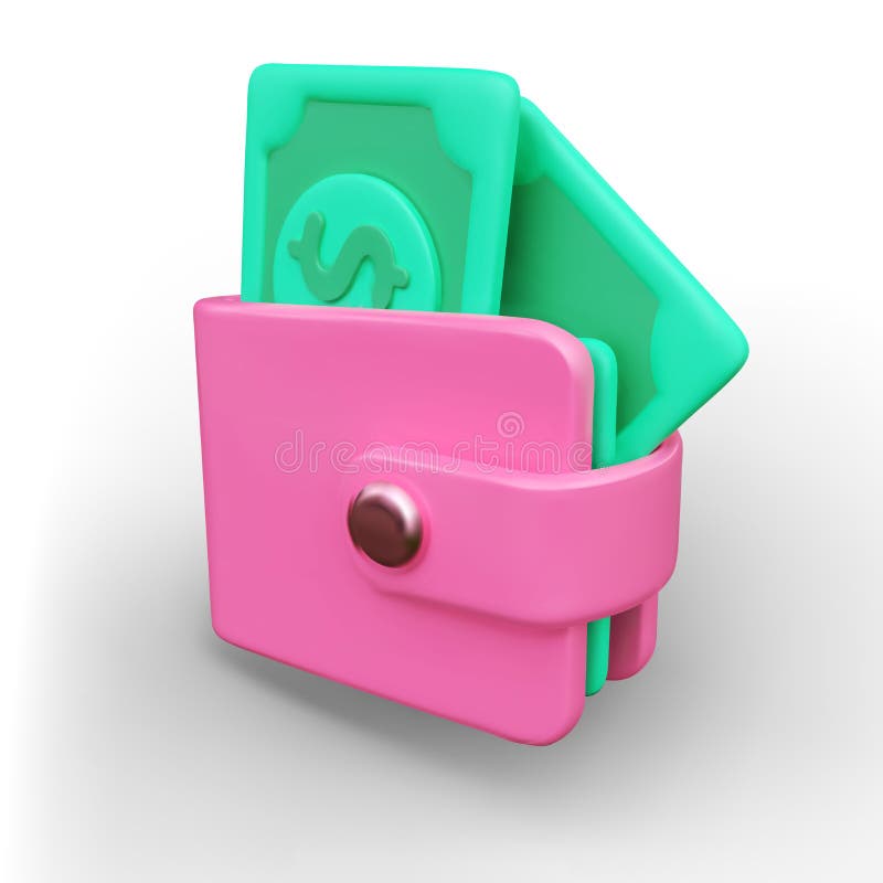 3d Mesh Vector Rendering of Wallet and Money Stock Vector ...