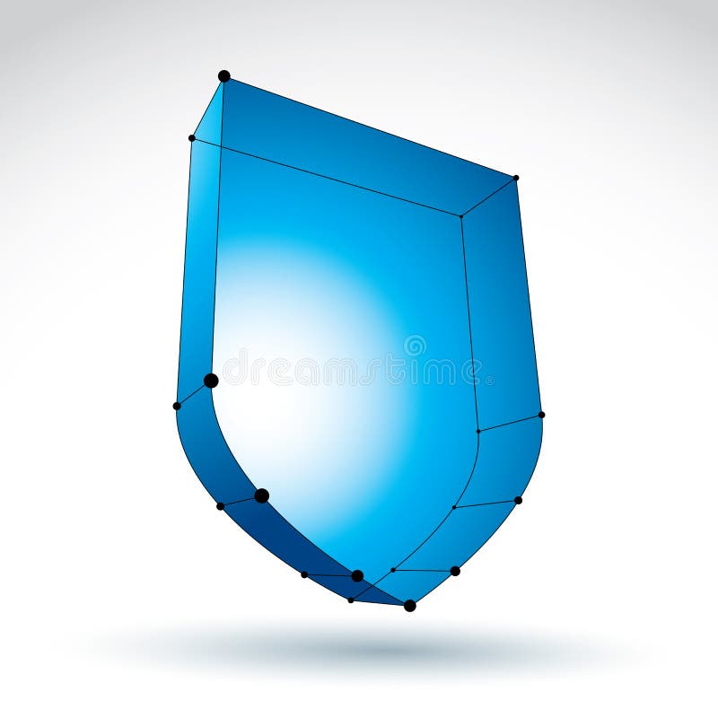 3d Mesh Web Blue Security Icon on White Background, Col Stock Vector ...