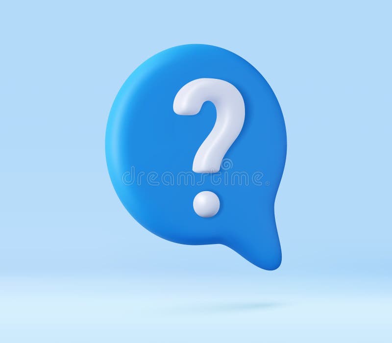 3d Message Box with Question Mark Icon. Stock Vector - Illustration of ...