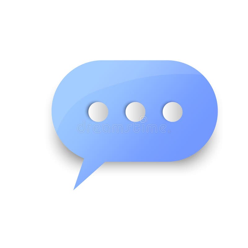 3D Message Bubble Icon Vector. Blue Chat Symbol. Communication Concept ...