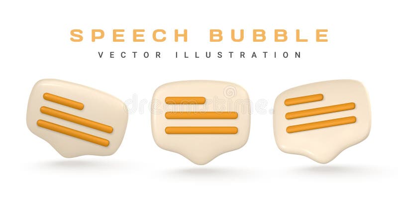 3d Message Notification Icon. Cute Chat Speech Bubble. Chatting Box ...
