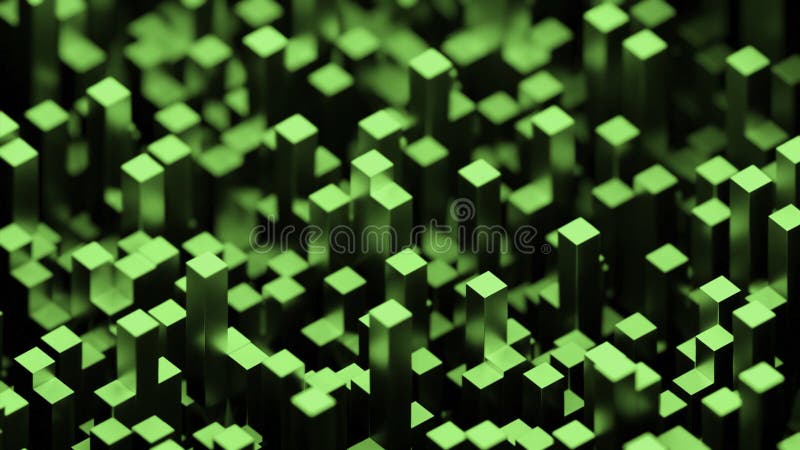 3d Metal Columns Move in Space. Design. Space with 3d Columns Moving Up ...