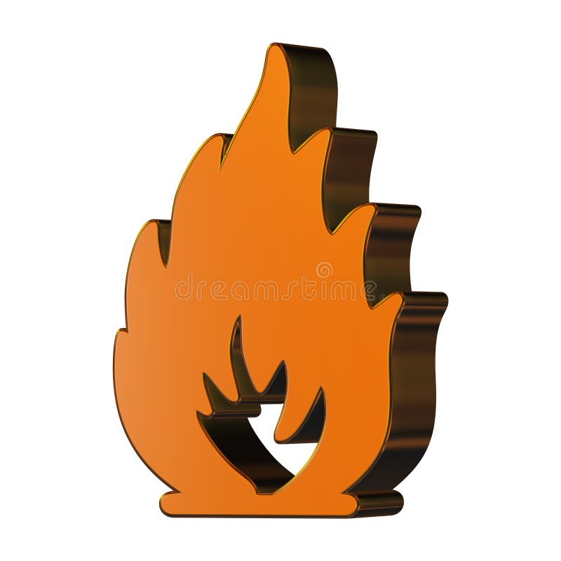 3D Metal Flame Isolated on a White Background Stock Illustration ...