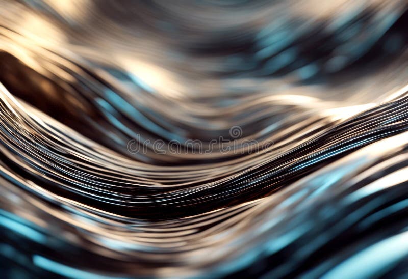 3d Metal Illustration Wave Background Abstract Steel Metallic Texture ...