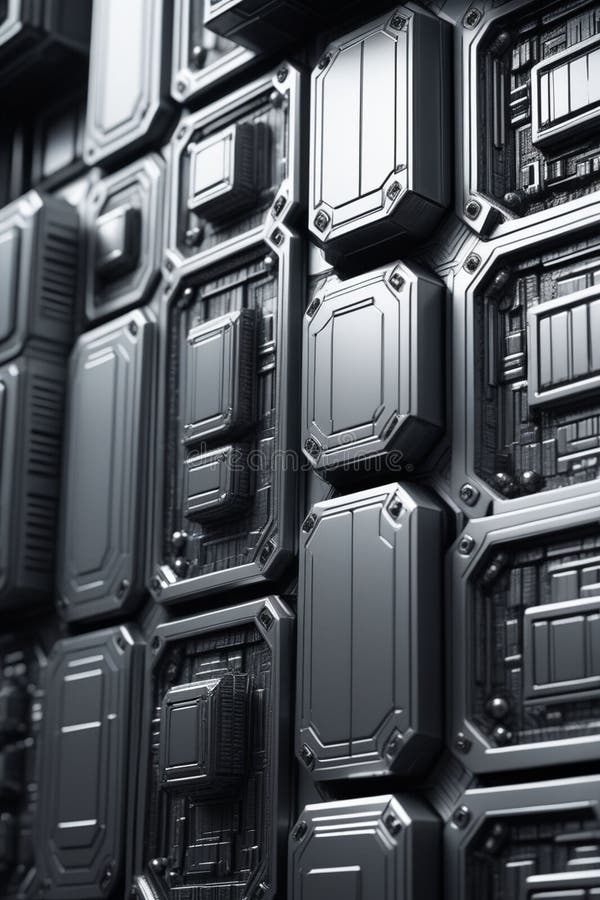 3D Metal Panels Abstract Background, Glossy, Reflection, Vertical ...