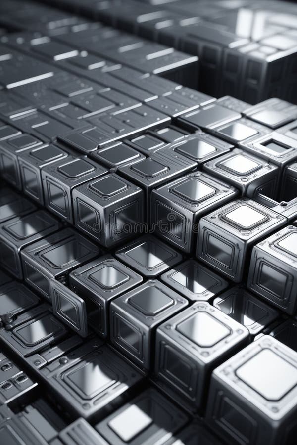 3D Metal Panels Abstract Background, Glossy, Reflection, Vertical ...