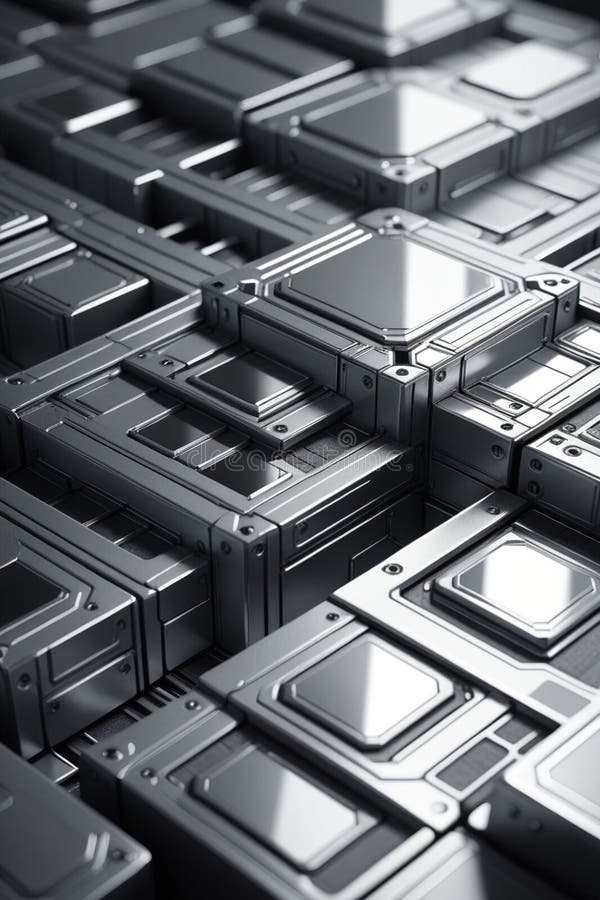 3D Metal Panels Abstract Background, Glossy, Reflection, Vertical ...