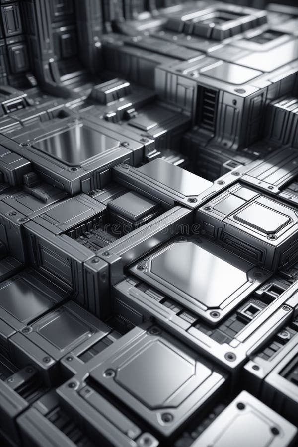 3D Metal Panels Abstract Background, Glossy, Reflection, Vertical ...