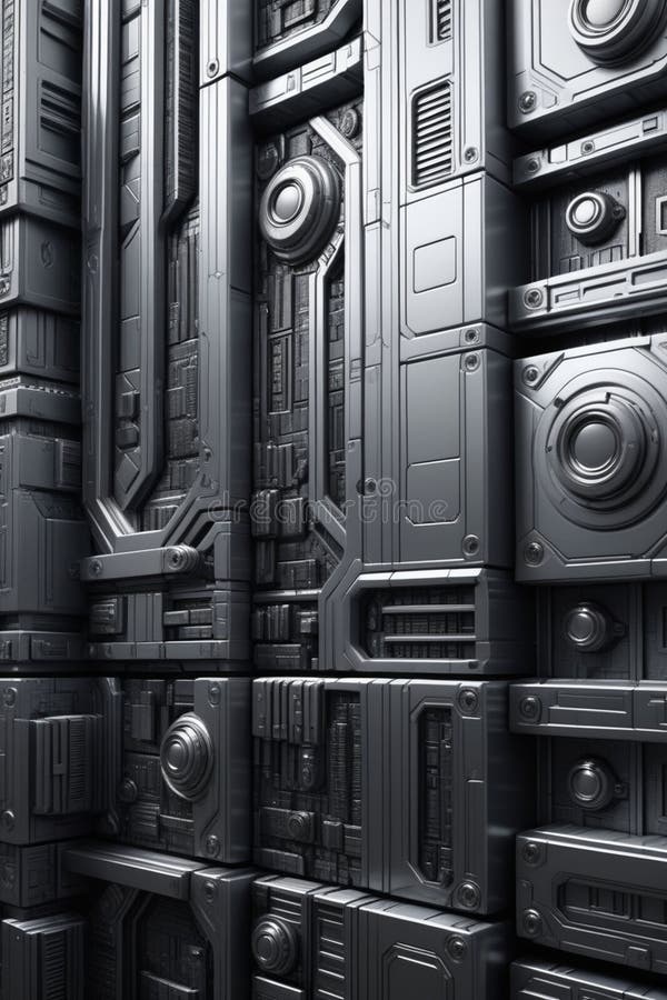 3D Metal Panels Abstract Background, Glossy, Reflection, Vertical ...