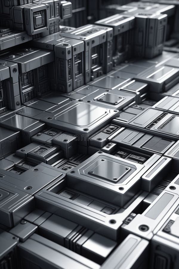 3D Metal Panels Abstract Background, Glossy, Reflection, Vertical ...