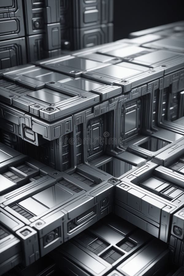 3D Metal Panels Abstract Background, Glossy, Reflection, Vertical ...