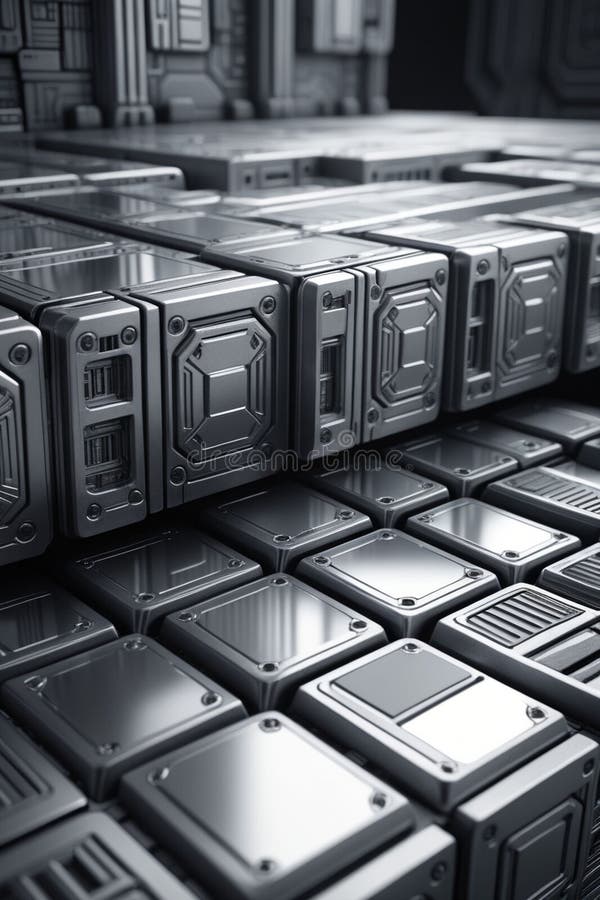 3D Metal Panels Abstract Background, Glossy, Reflection, Vertical ...