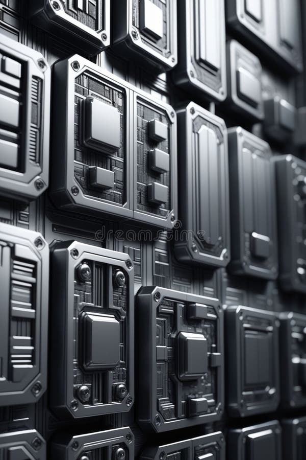 3D Metal Panels Abstract Background, Glossy, Reflection, Vertical ...