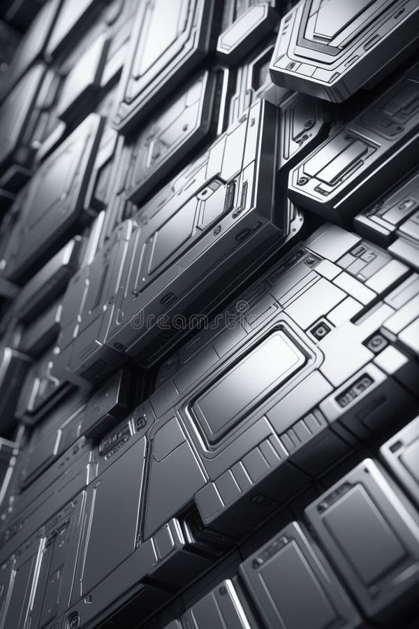 3D Metal Panels Abstract Background, Glossy, Reflection, Vertical ...