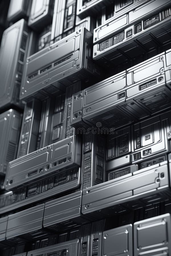 3D Metal Panels Abstract Background, Glossy, Reflection, Vertical ...