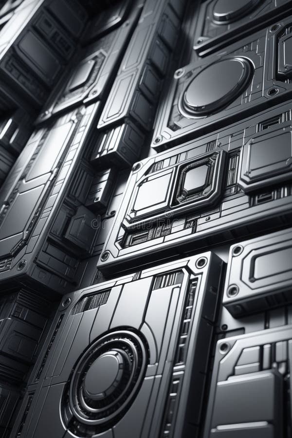 3D Metal Panels Abstract Background, Glossy, Reflection, Vertical ...