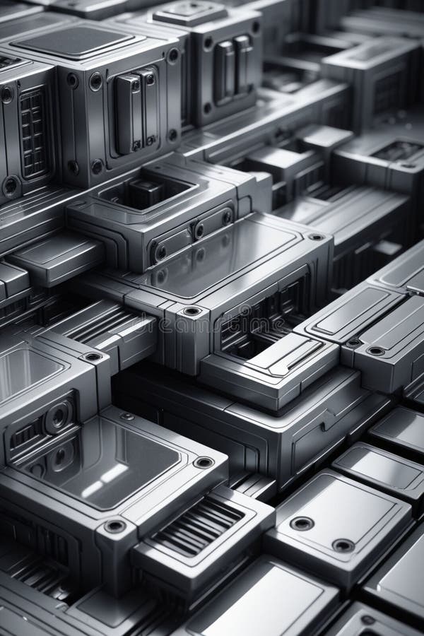 3D Metal Panels Abstract Background, Glossy, Reflection, Vertical ...