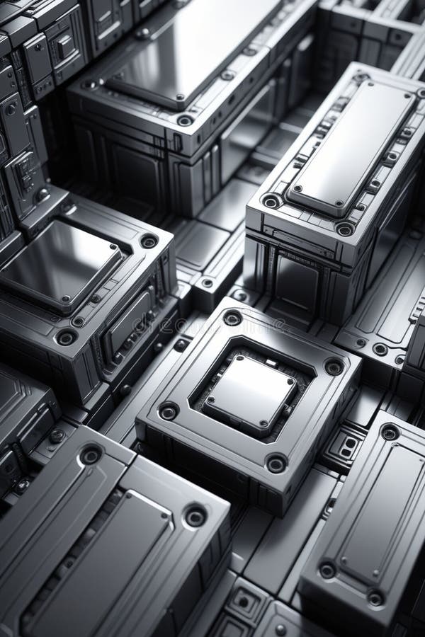 3D Metal Panels Abstract Background, Glossy, Reflection, Vertical ...