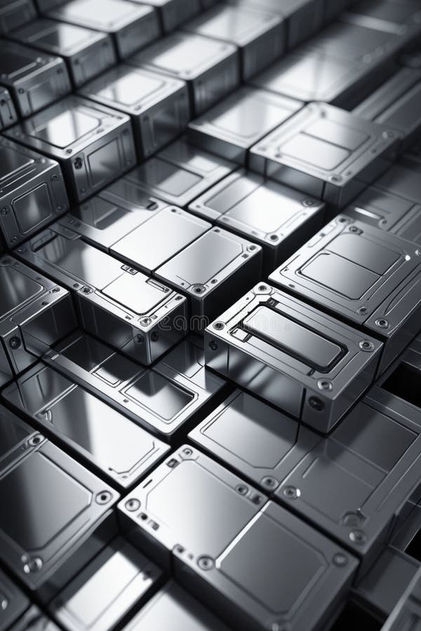 3D Metal Panels Abstract Background, Glossy, Reflection, Vertical ...