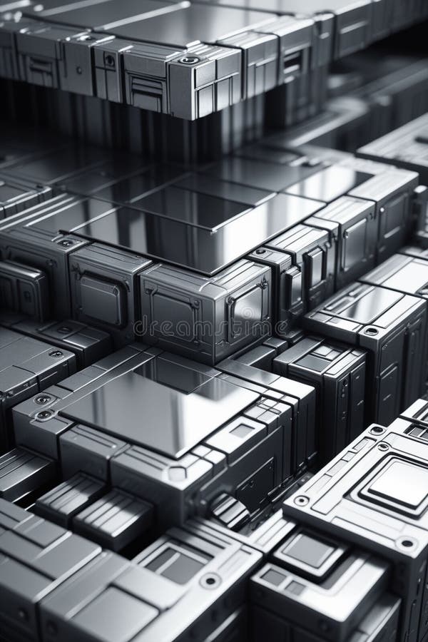 3D Metal Panels Abstract Background, Glossy, Reflection, Vertical ...