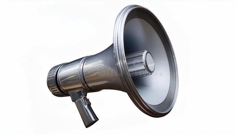 3d Metalic Render of Megaphone Promo Icon, on White Background PNG ...