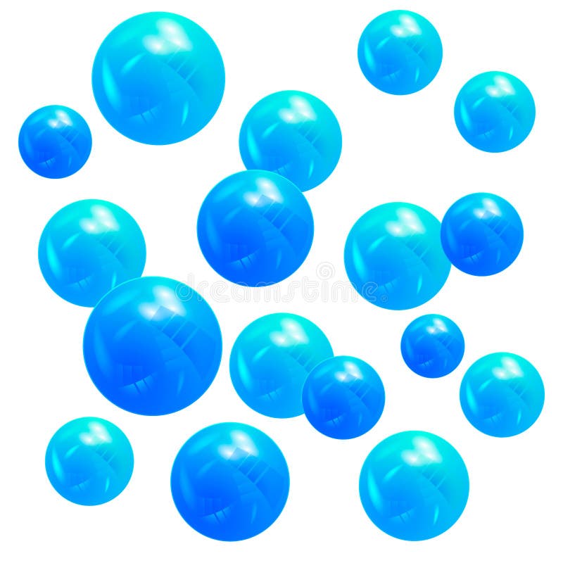 3D Metallic Blue Balls. Design Element Stock Vector - Illustration of ...