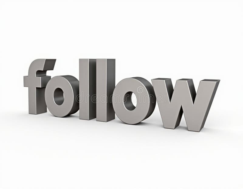 3D Red Follow Text on a White Background. Stock Illustration ...