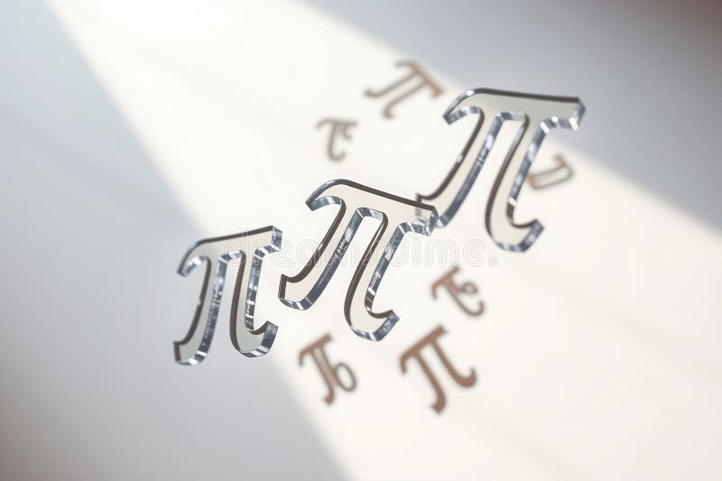 3d Metallic Pi Symbol Floating on White Background for Pi Day ...