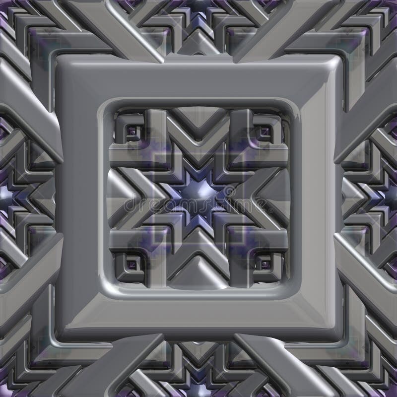 3D Render of Metallic Luxury Seamless Tile Stock Illustration ...