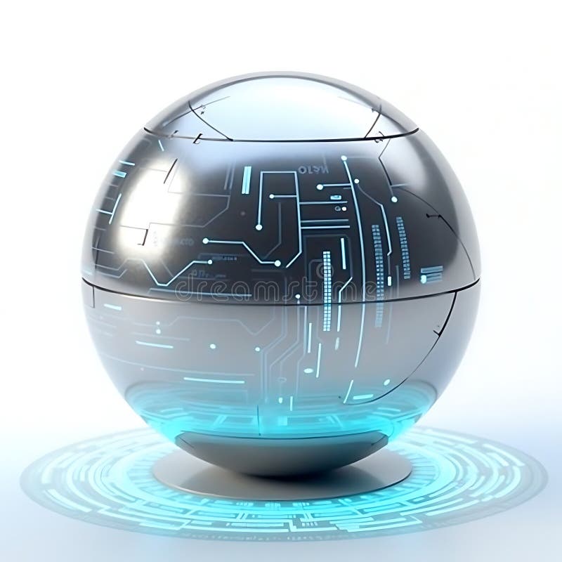 3D Metallic Silver Sphere Isolated on a White Background Stock ...