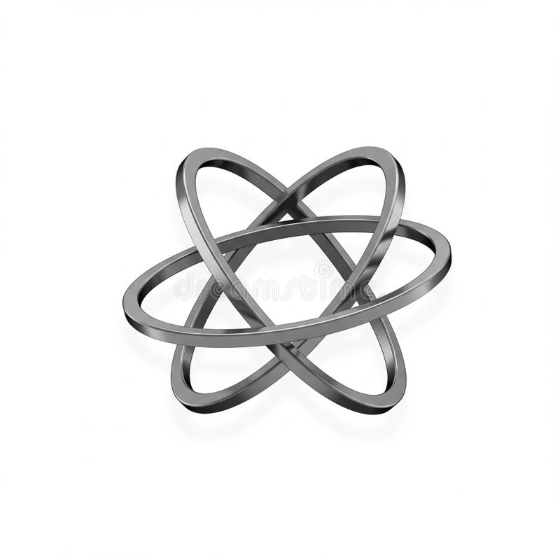 A 3D Metallic Structure Resembling an Abstract Atom Model. it Consists ...