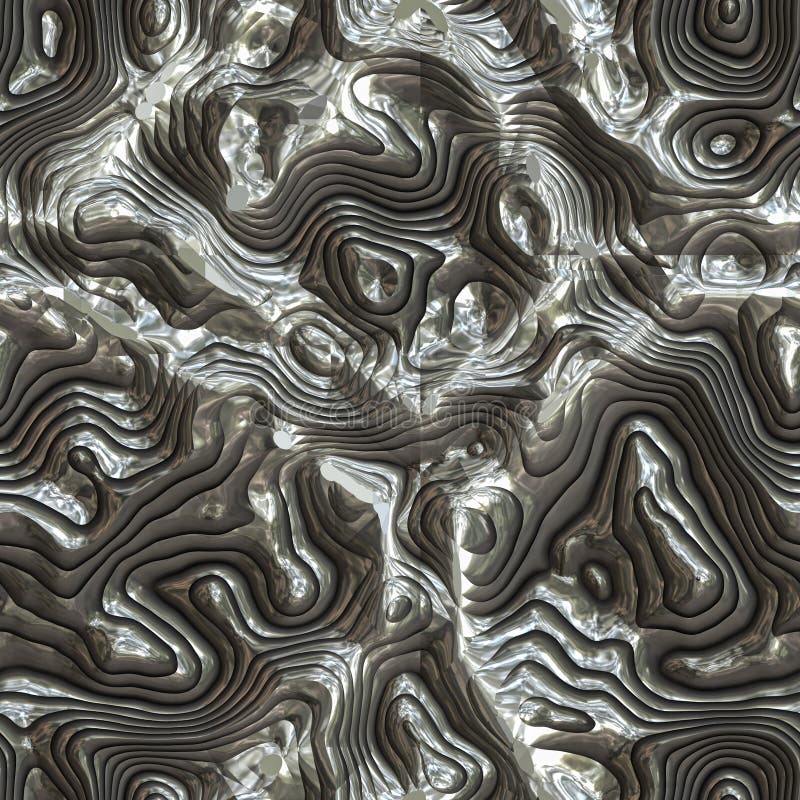 3d Metallic Surface Silver Wave Pattern Stock Illustration ...