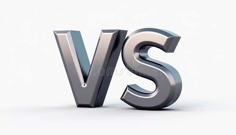 3D Metallic VS Letters on a Clean White Background. Stock Illustration ...