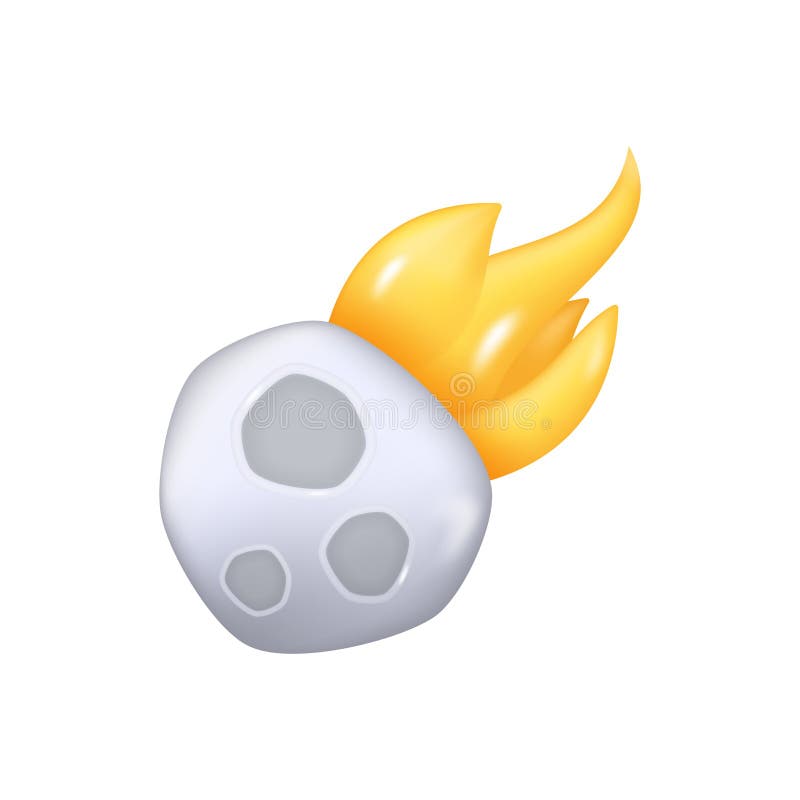 3D Meteorite Icon Isolated on White Background Stock Vector ...