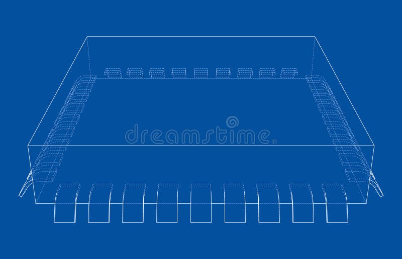 3D Microchip. 3d Illustration Stock Illustration - Illustration of ...