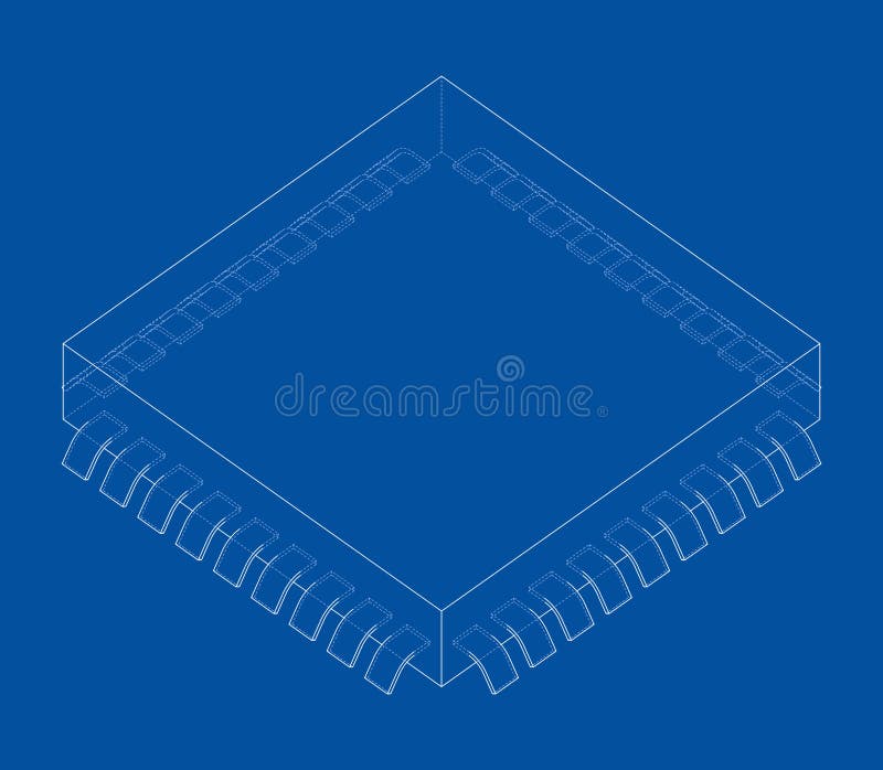 3D Microchip. 3d Illustration Stock Illustration - Illustration of ...