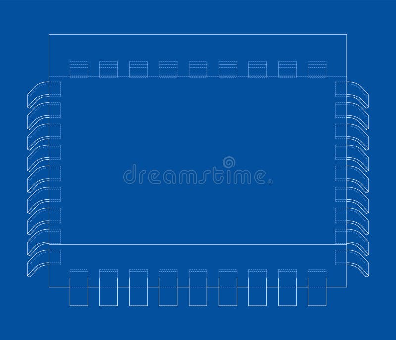 3D Microchip. 3d Illustration Stock Illustration - Illustration of ...