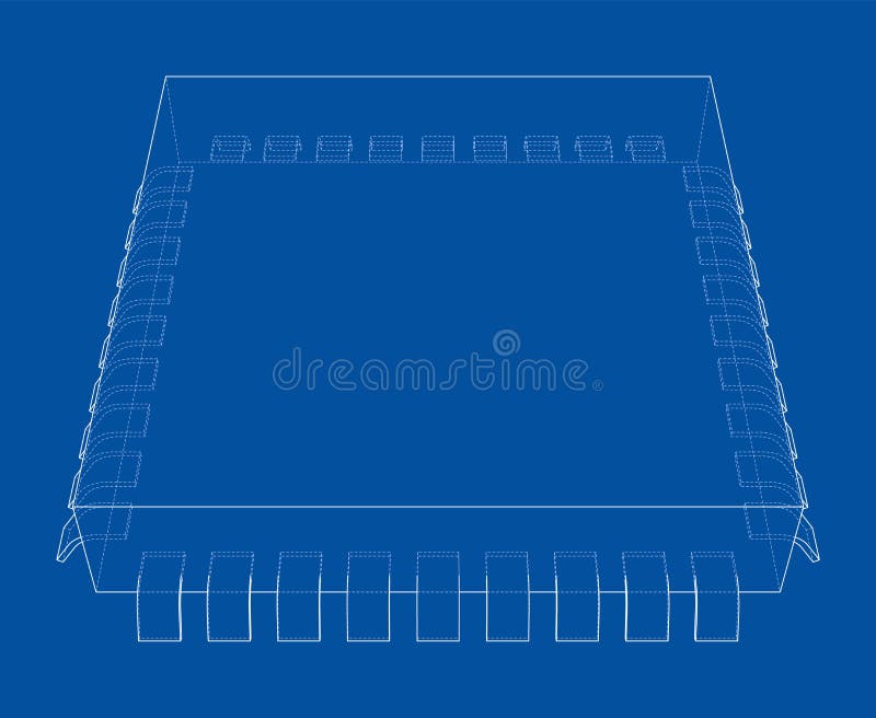 3D Microchip. 3d Illustration Stock Illustration - Illustration of ...