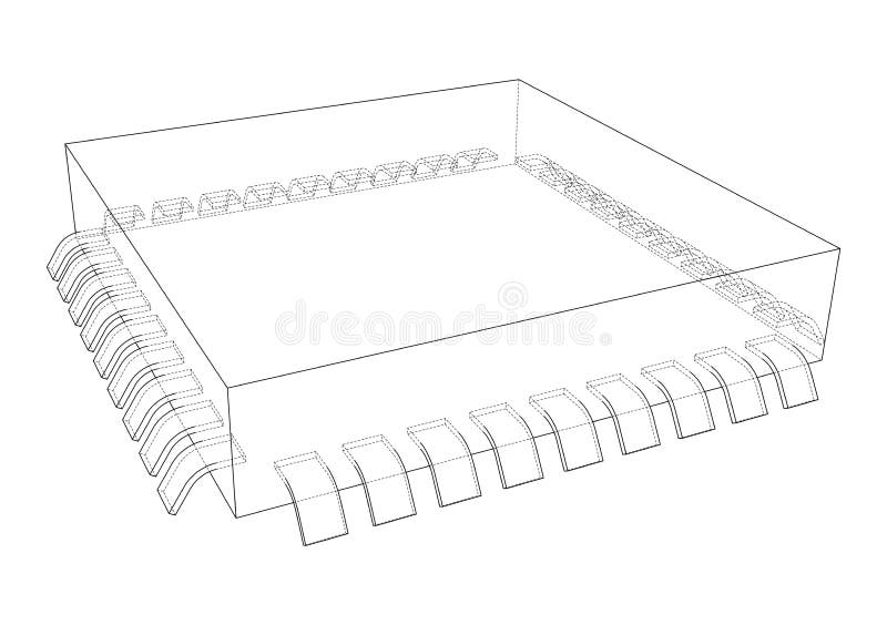 3D Microchip. 3d Illustration Stock Illustration - Illustration of icon ...