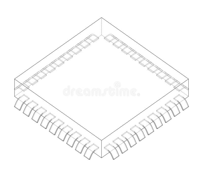 3D Microchip. 3d Illustration Stock Illustration - Illustration of ...