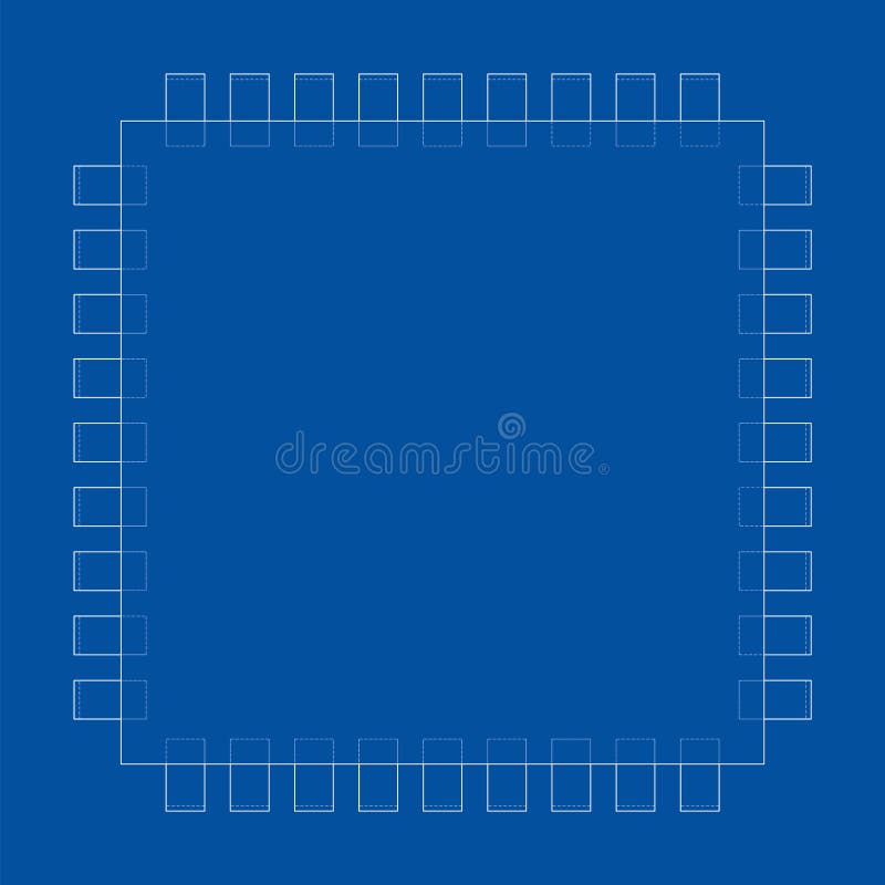 3D Microchip. Vector Rendering of 3d Stock Vector - Illustration of ...