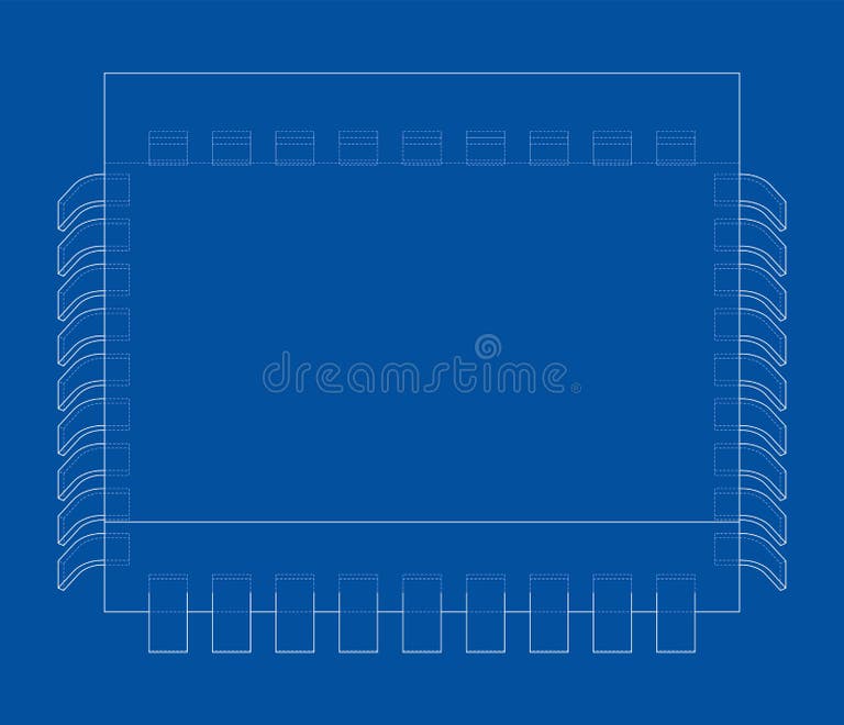 3D Microchip. Vector Rendering of 3d Stock Vector - Illustration of ...