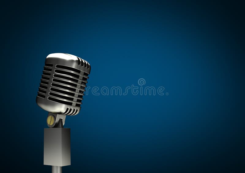 3D Microphone Against Blue Background Editorial Photography ...
