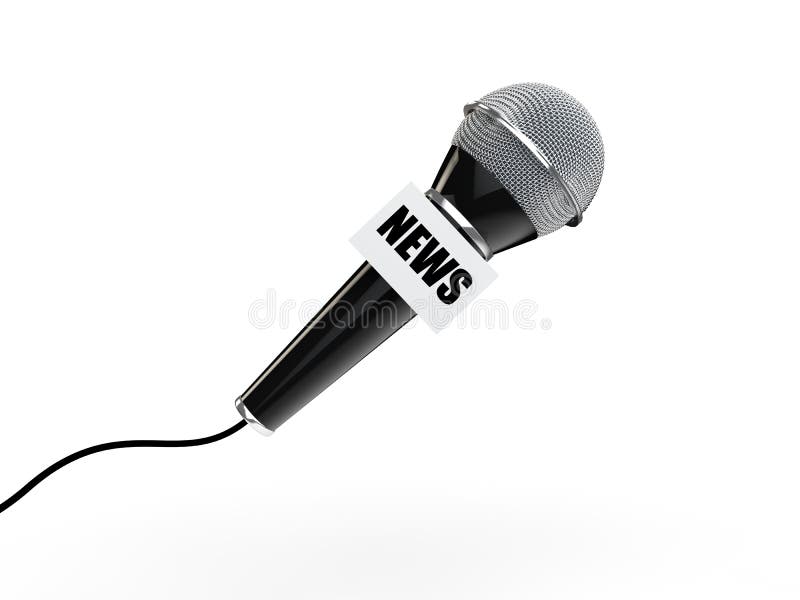 3d microphone and news box stock illustration. Illustration of news ...