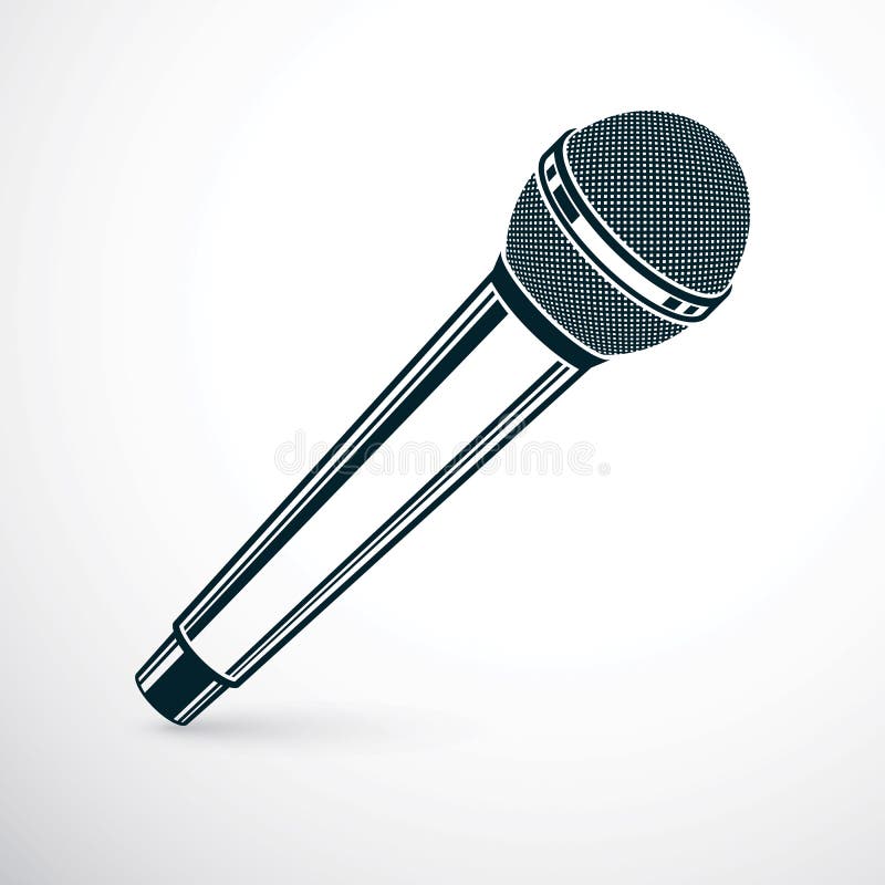 3d Microphone Vector Illustration Isolated on White. Social Media ...