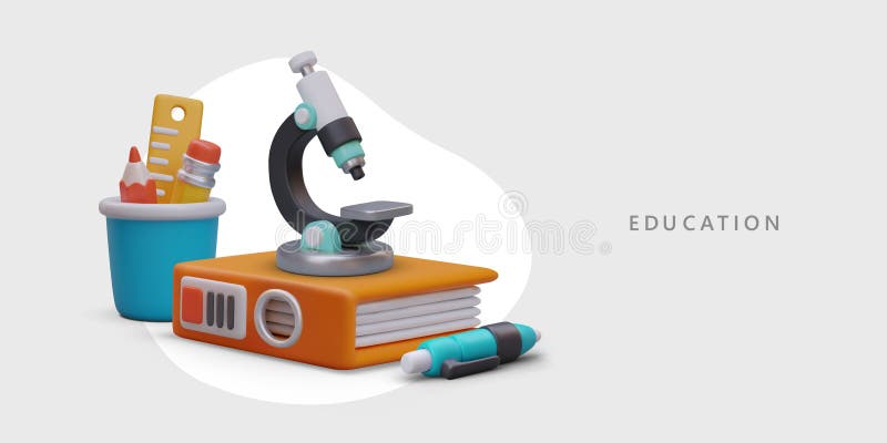 3d Microscope, Big Folder with Paper and Kit of Pencils. Things for ...