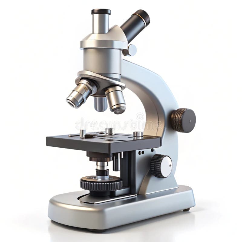 3D Microscope Isolated on White Stock Illustration - Illustration of ...